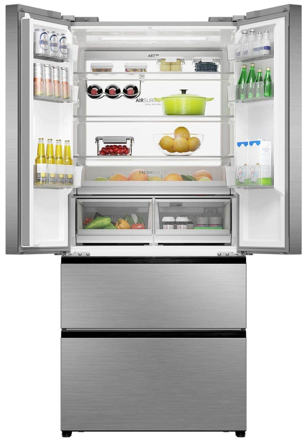 Многокамерный холодильник Haier HB16FRSAAAERU No Frost, нержавеющая сталь