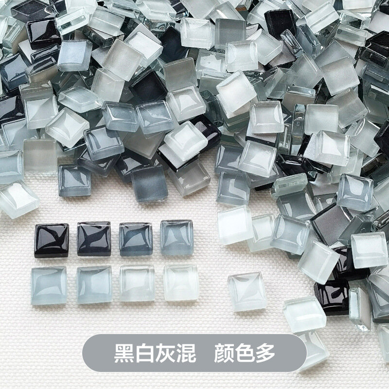 450 шт 400 г DIY керамическая мозаичная стеклянная плитка, ручная работа настенная технология цветной хрустальный декоративный материал，светло-серый смешанный