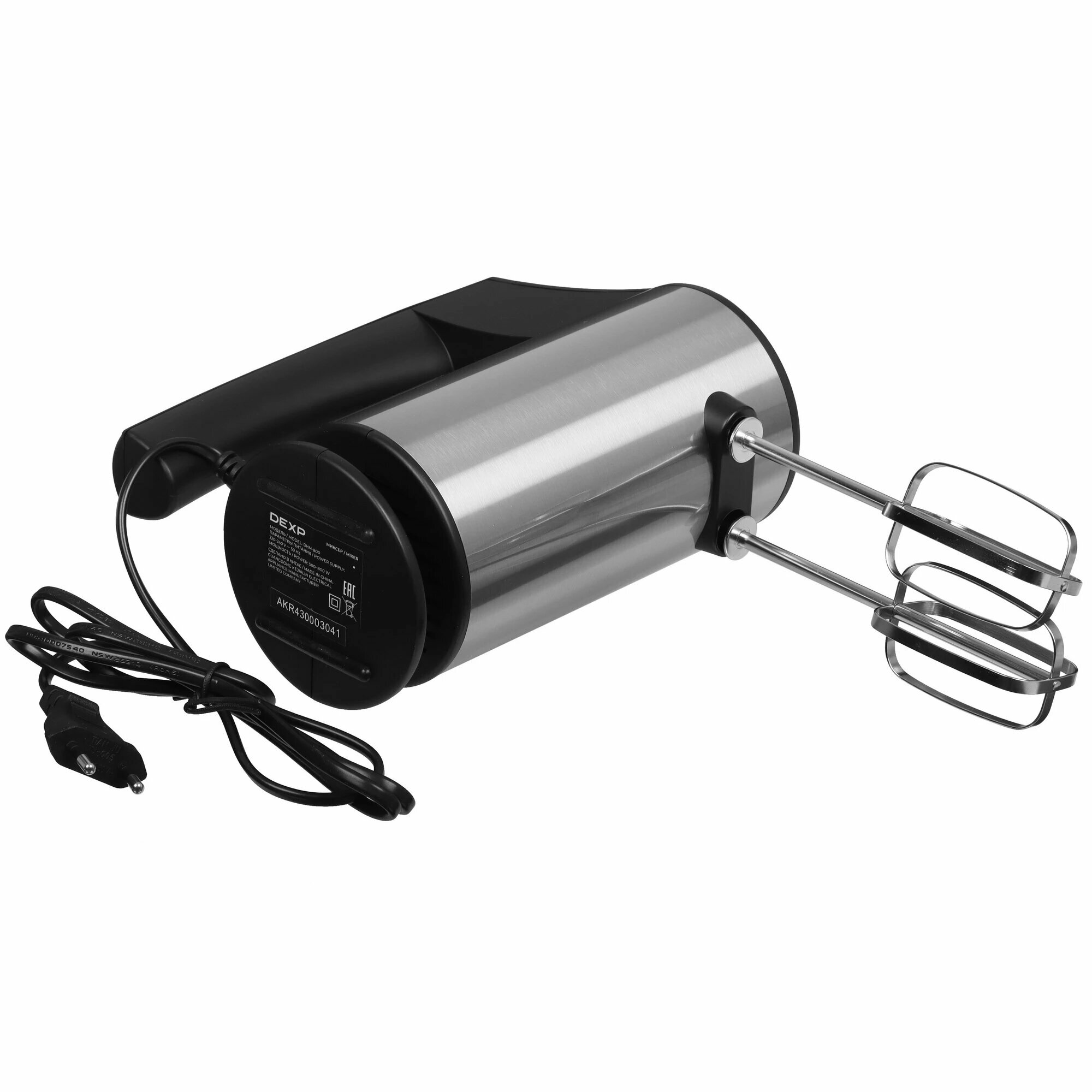 Миксер DEXP DHM-800, 5 скоростей, для взбивания/замешивания, серебристый