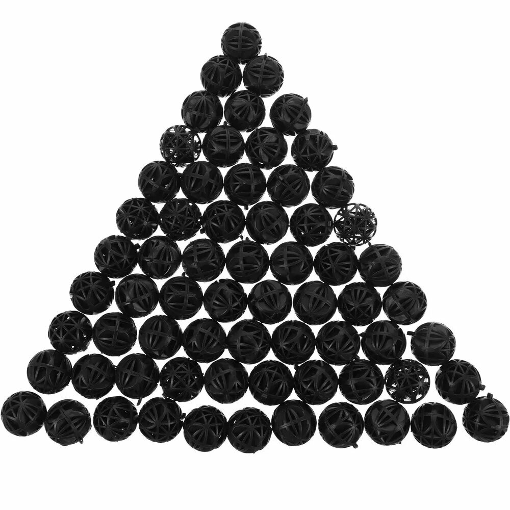 Черные биошары для фильтрации аквариума, 100 штук, для аквариумов и рыбных ёмкостей