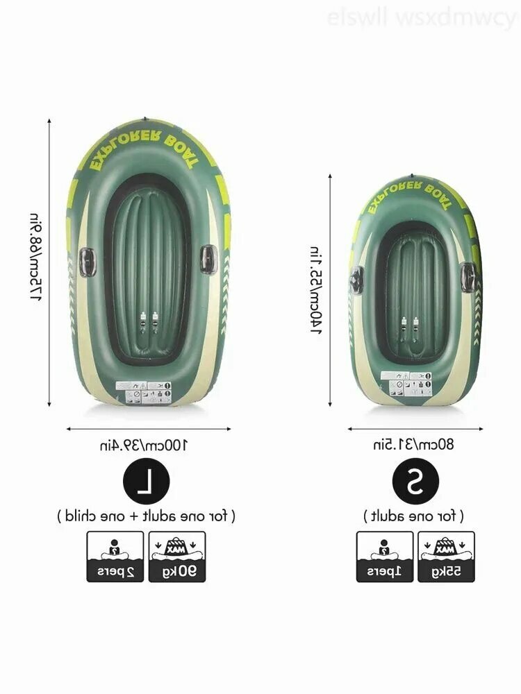 Надувная лодка для рыбалки, для 1 взрослого и 1 ребенка, летнее развлечение, каноэ-байдарка.