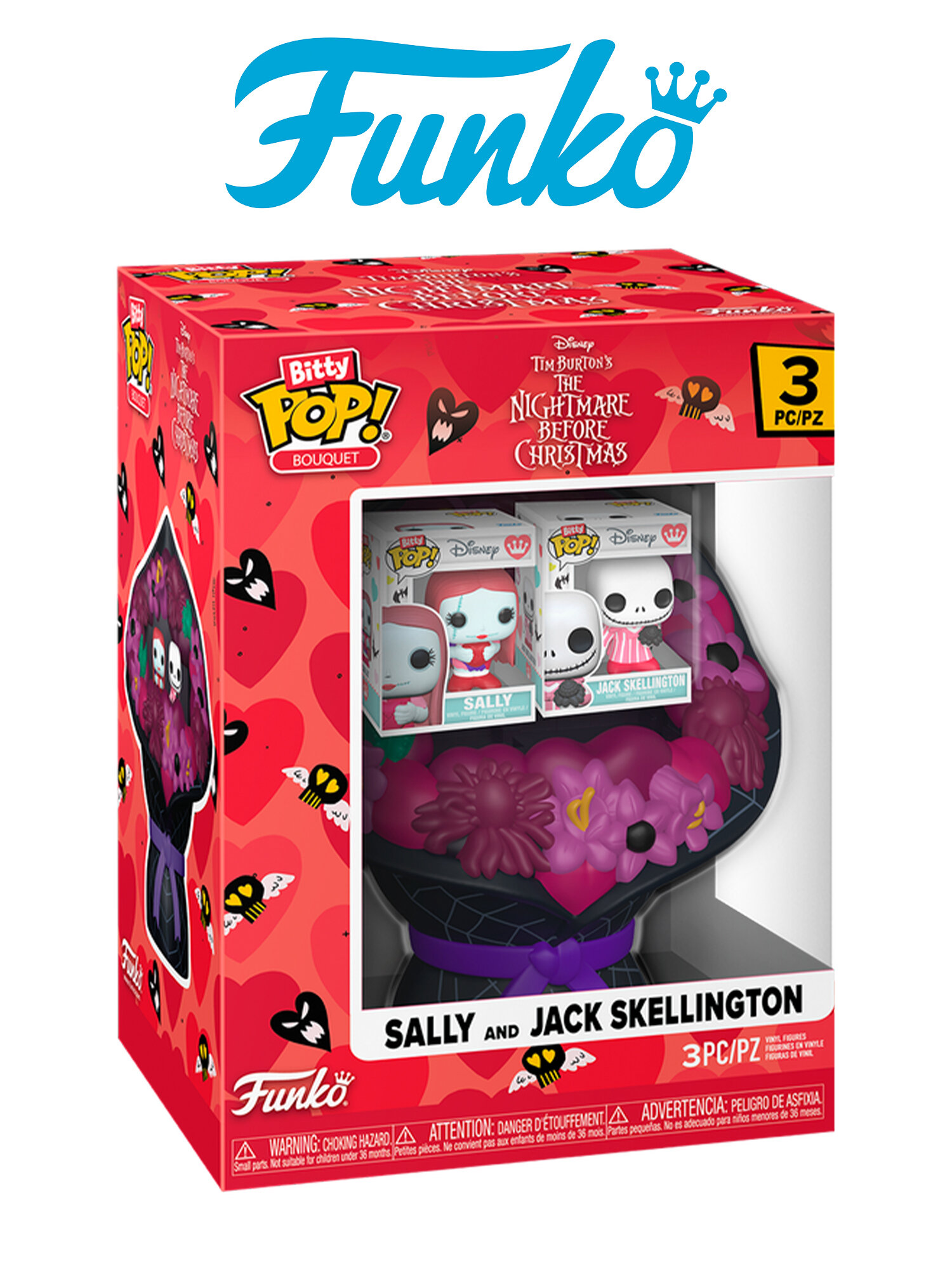 Фигурка Funko Bitty POP! Bouquet Sally & Jack Skellington (Valentine)