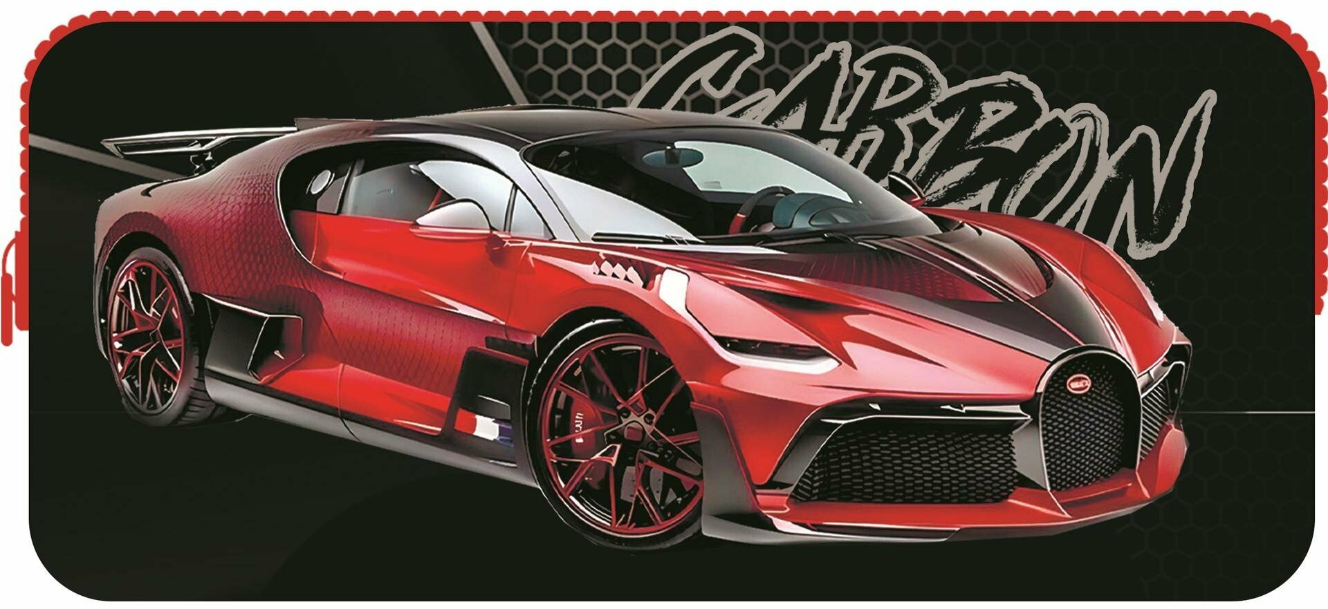 Пенал-косметичка на молнии с ручкой, ткань, 20х9х4 см, "Lux Auto 2024", принт car