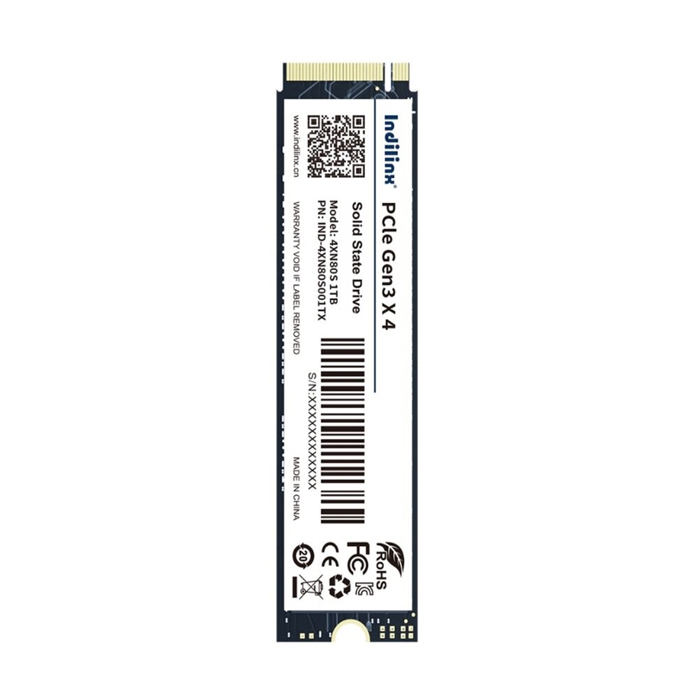 Накопитель SSD INDILINX 1Tb IND-4XN80S001TX (M.2 2280 PCI-E Gen3 x4 NVMe, R/W 2300/1600MB/s, 800TBW) (IND-4XN80S001TX)