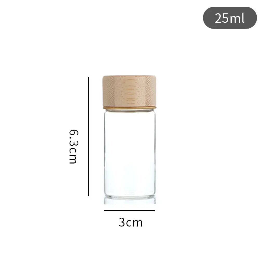 Стеклянная банка 25ml с деревянной крышкой