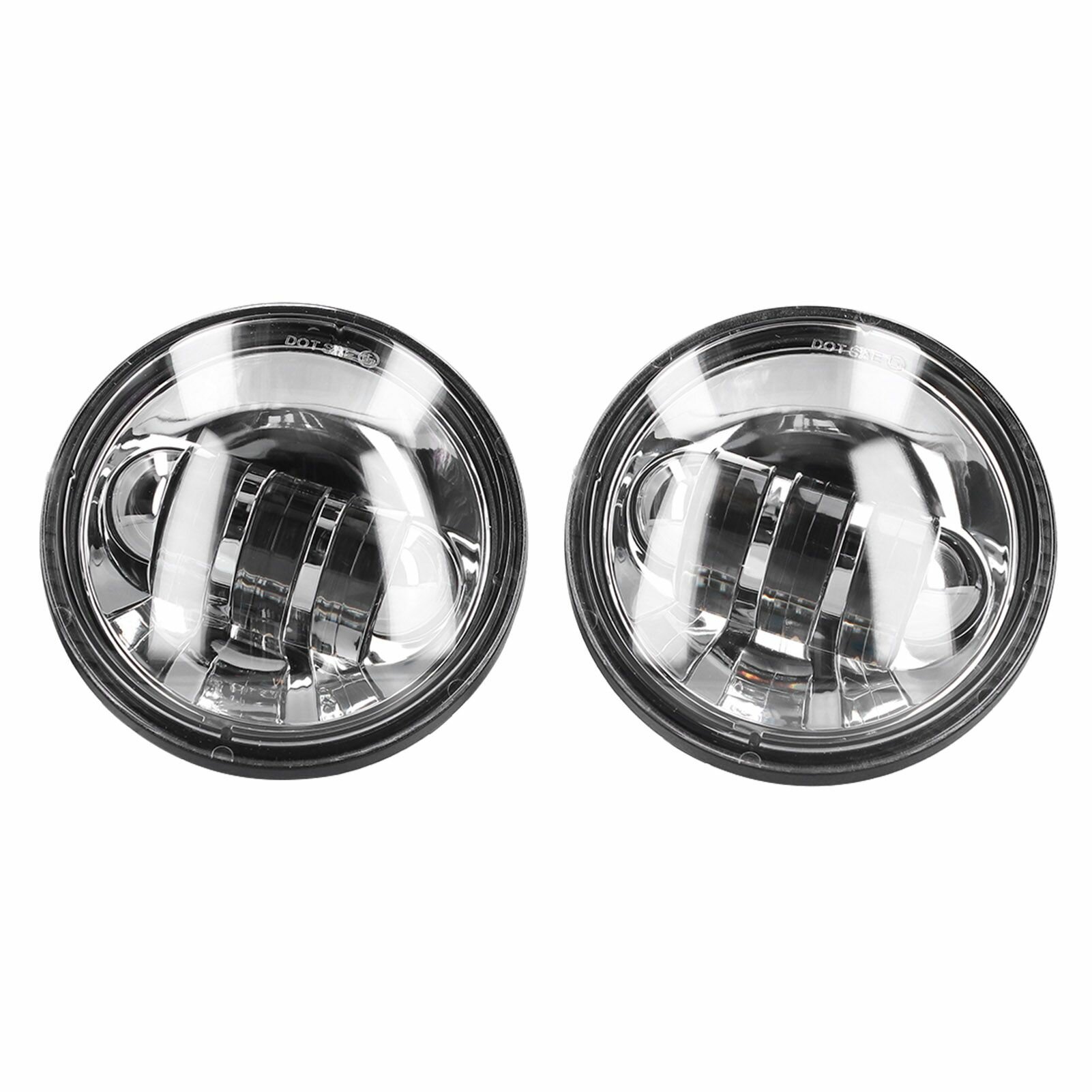 2 шт. 4,5 дюйма противотуманные фары для мотоцикла IP67 6500K белые светодиодные круглые серебряные чаши универсальные точечные лампы дальнего света