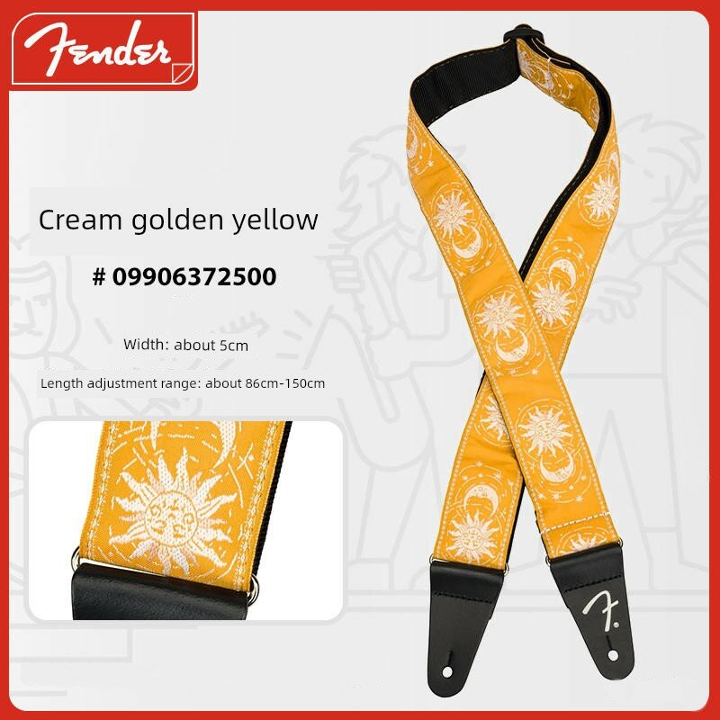 Сумка для гитары Fender Vintage Sun and Moon Style для электрической акустической бас-гитары - Желтый, Произведено в