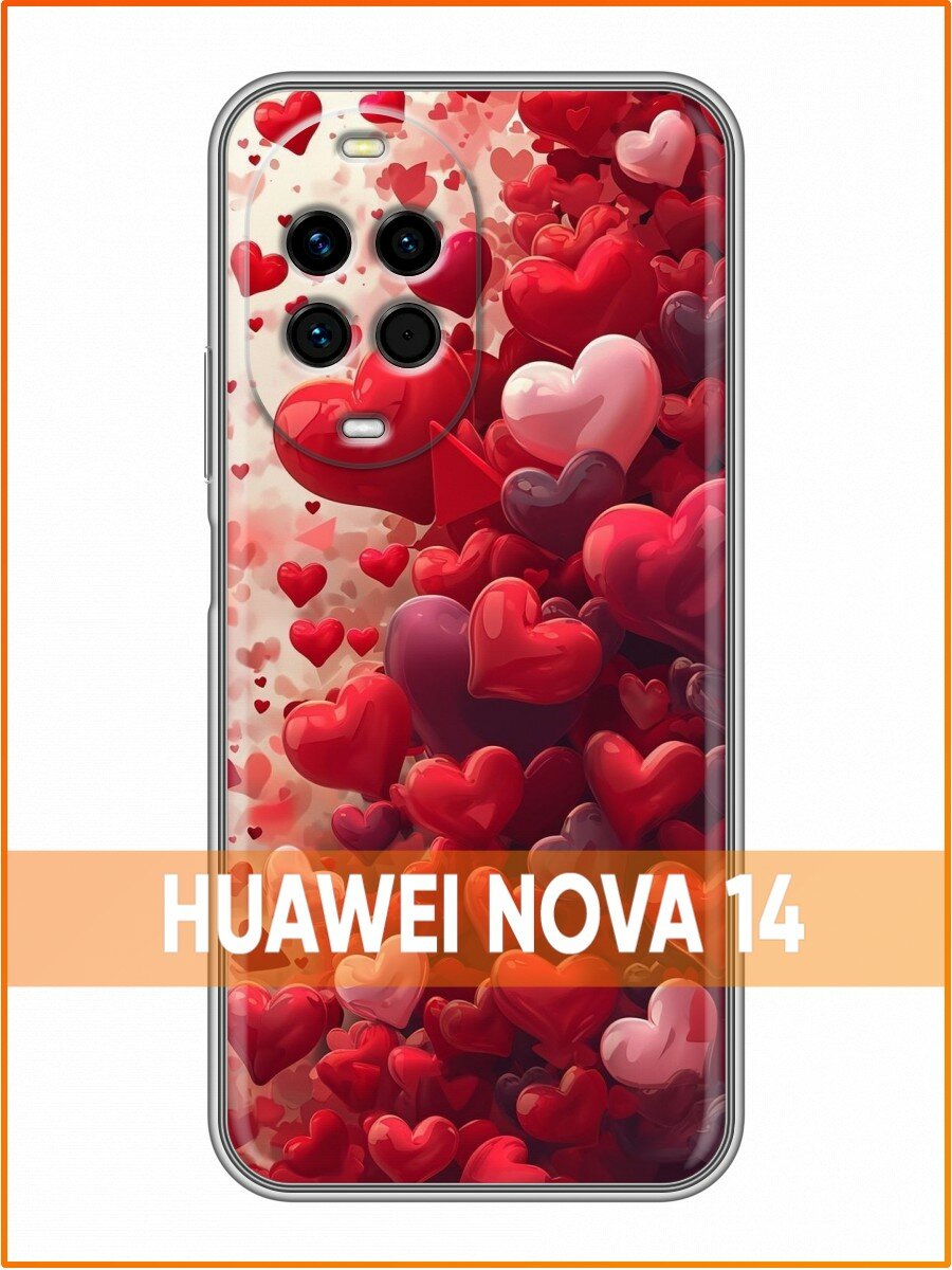 Чехол для Huawei Nova 14 с принтом для женщин с Сердечками (Хуавей Нова 14)