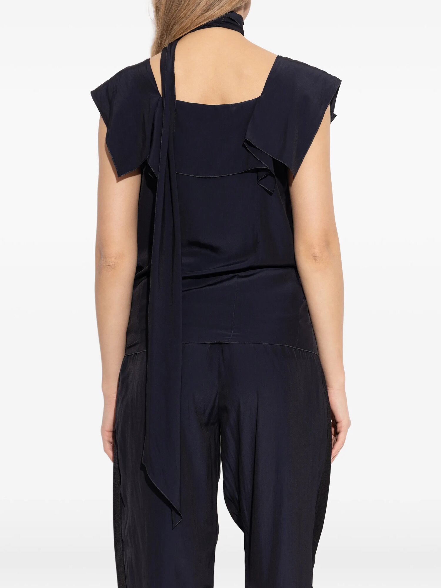 Топ Lanvin Ruffled top, размер 34, синий — фото 1