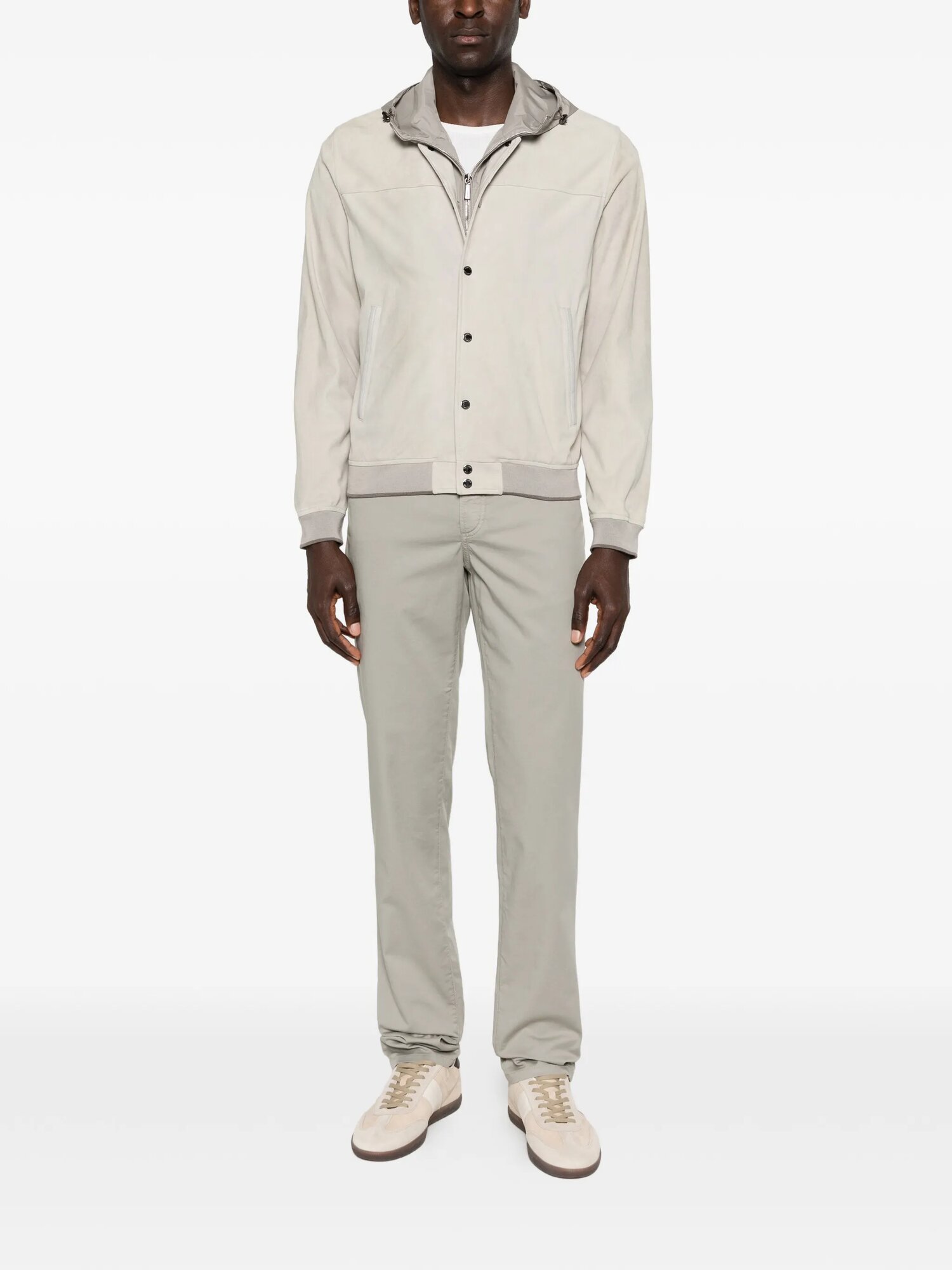 Брюки BRUNELLO CUCINELLI Logo-embroidered trousers, размер 52, серый — фото 1