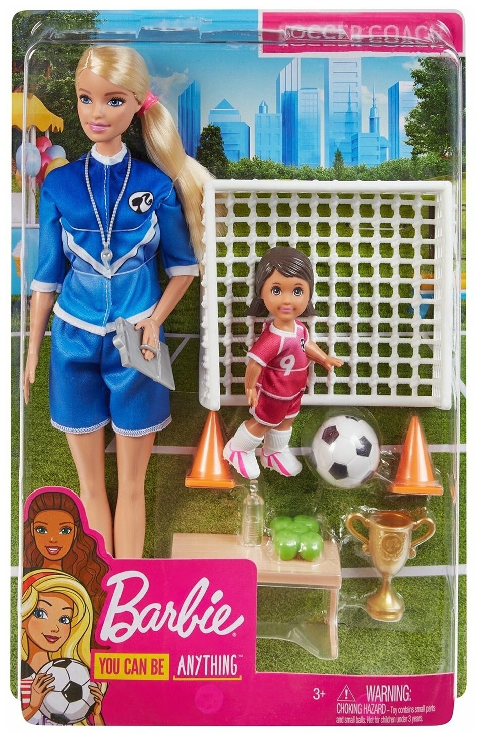 Barbie (Mattel) GLM47 Barbie Игровой набор серии "Кем быть?" "Спортивная карьера. Барби Футбольный тренер"