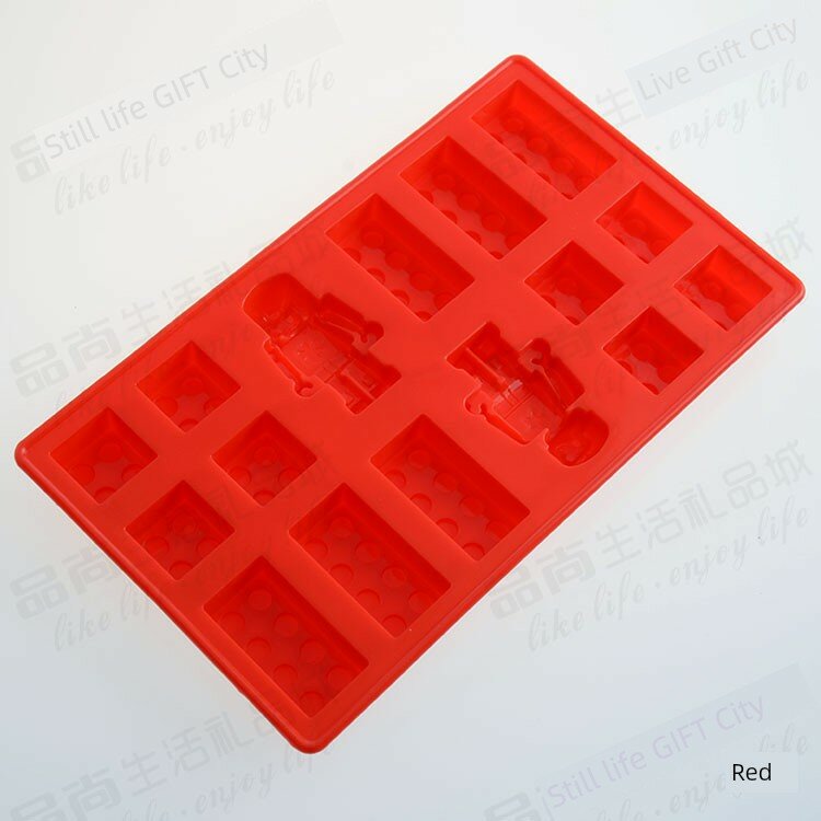 Красный LEGO Модель Робота из Кирпичиков Ледяная Форма для Желе, Шоколада и Жевательных Конфет