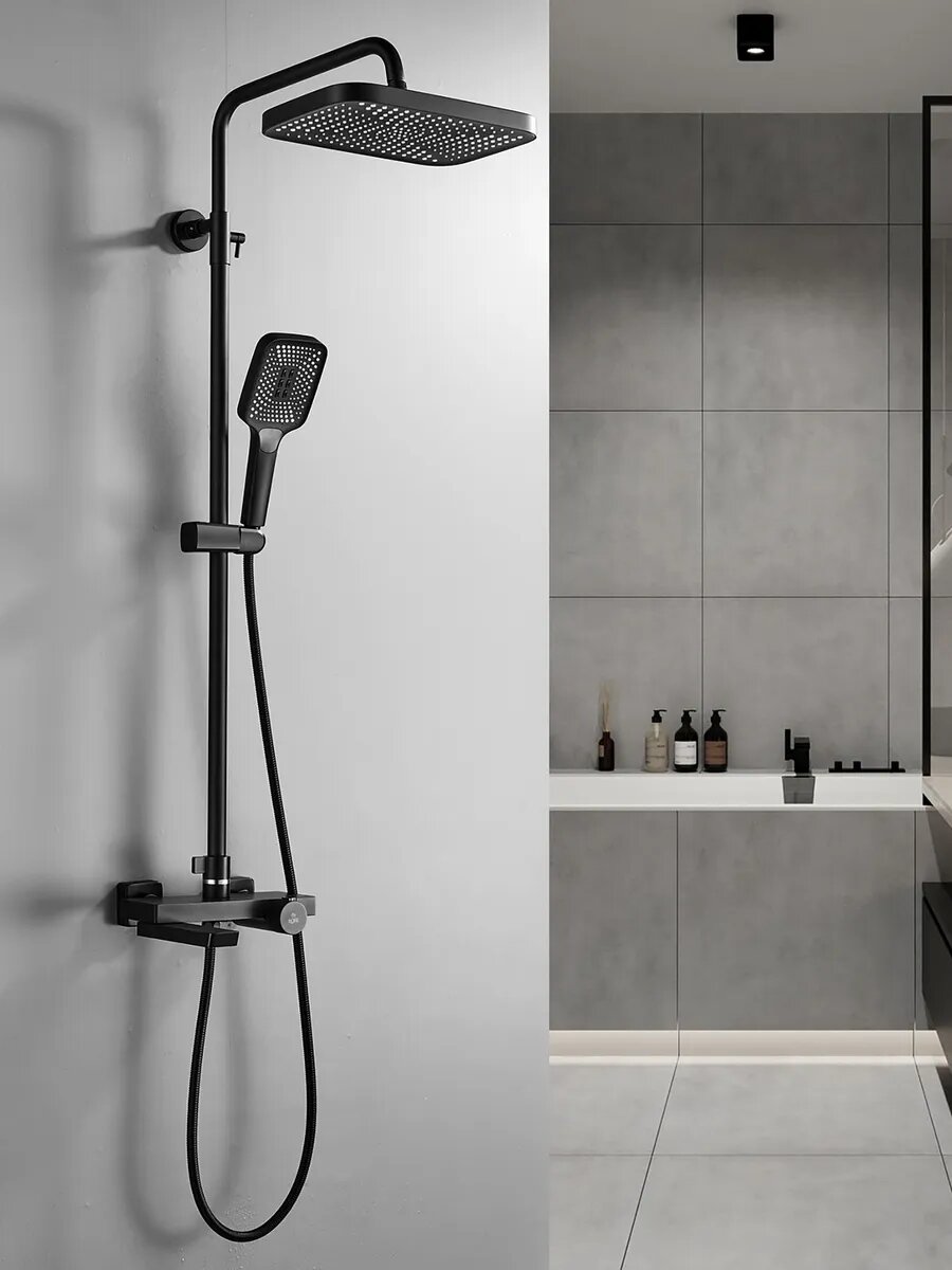 Душевая система с тропическим душем и термостатом Rose R1896H