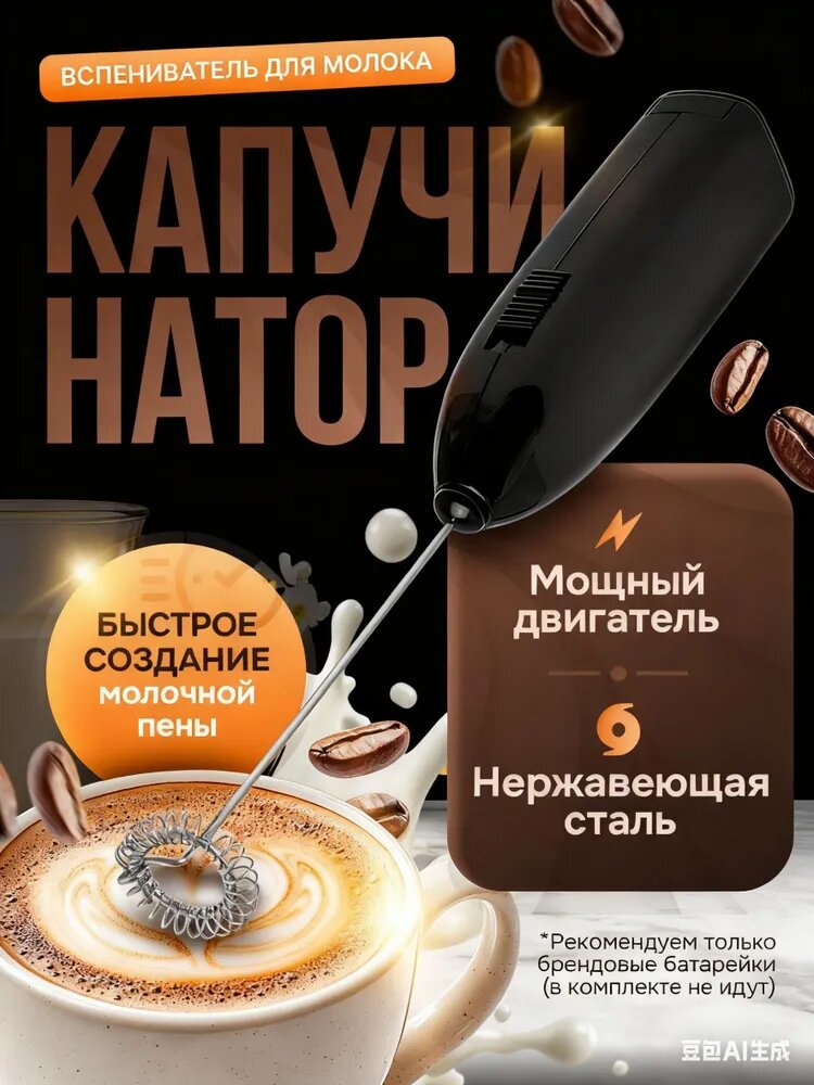 Взбиватель молока, ручной венчик