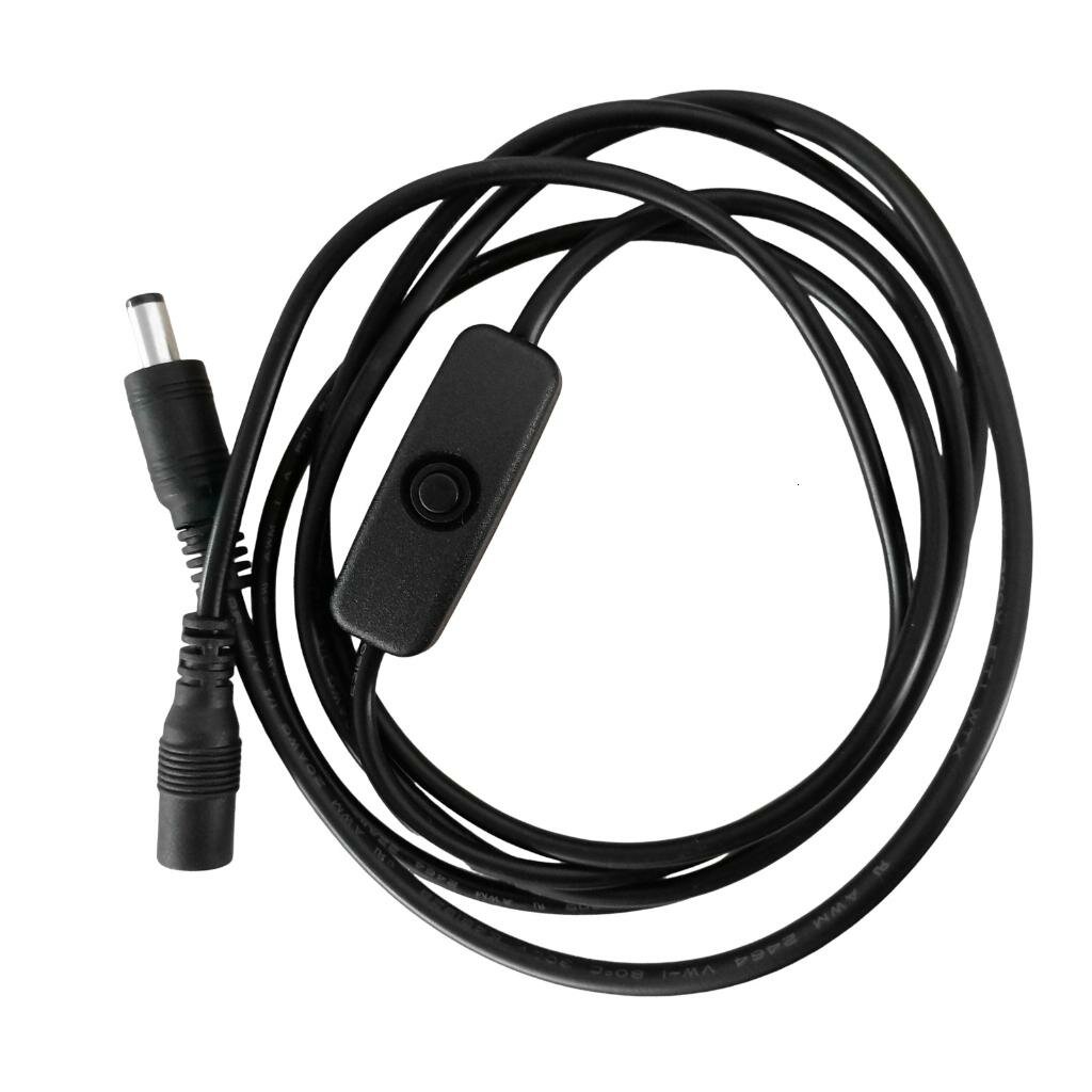 Кабель удлинитель питания с встроенными выключателями 5.5ммx2.1мм для роутера, колонок, вентилятора и светодиодных лент