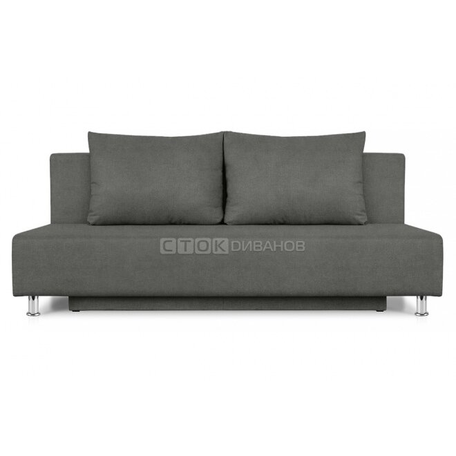 Диван Сток Диванов Мини, серый велюр, механизм еврокнижка, с ящиком для хранения
