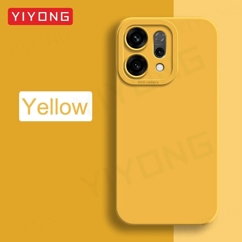 Чехол YIYONG из жидкого силикона с эффектом шелка для OPPO Reno 13, OPPO Reno15 Pro, Желтый, Yellow