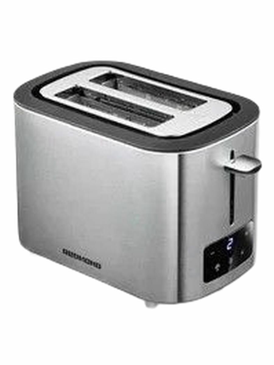 Тостер для хлеба с поддоном для крошек Redmond T906, Мощность 750 Вт, 2 тоста, 6 режимов, серый/металл