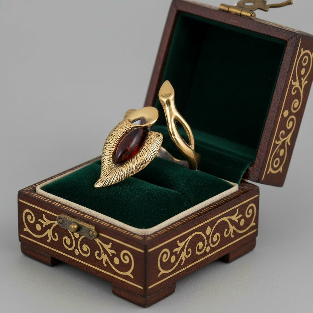 Кольцо, янтарь