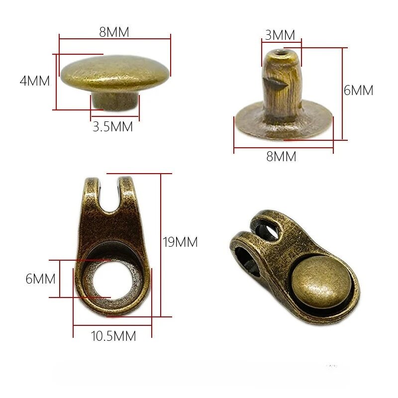 Металлические крючки для обуви, бронза A, 10pcs