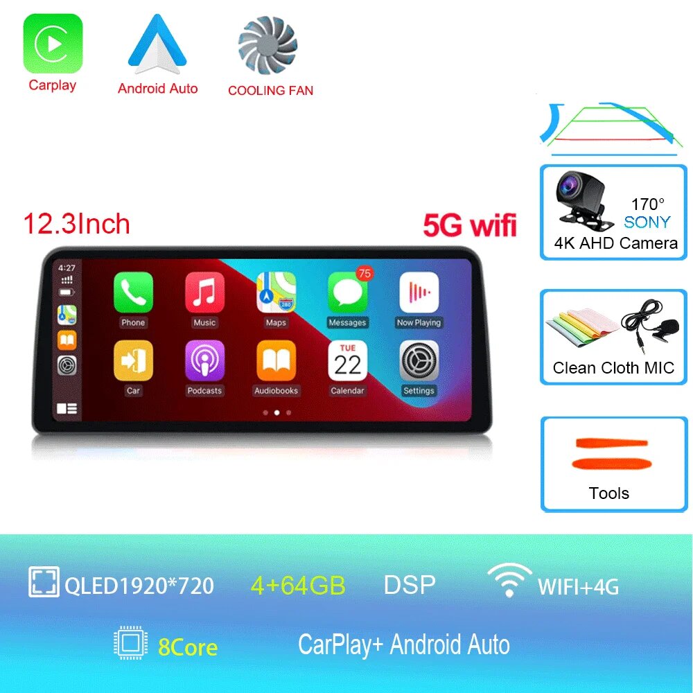 12,3 "Android 14 для Honda Accord 9 2013-2018 «все в одном» GPS-навигация Автомобильный 4G 64G AHD