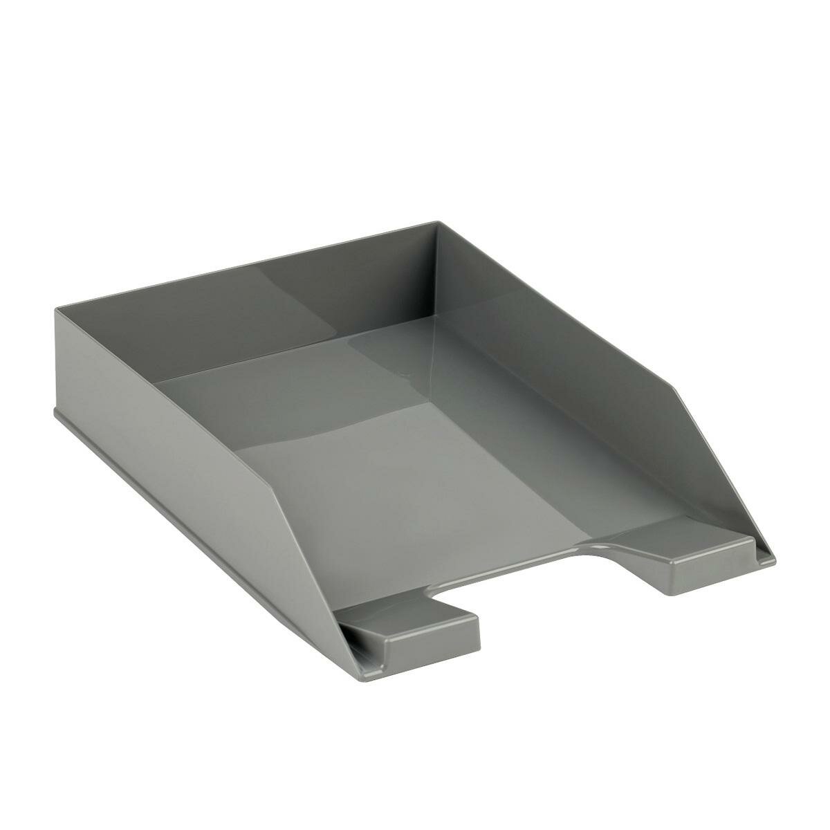 Лоток для бумаг горизонтальный серый «Фаворит», вместимость до 400 листов