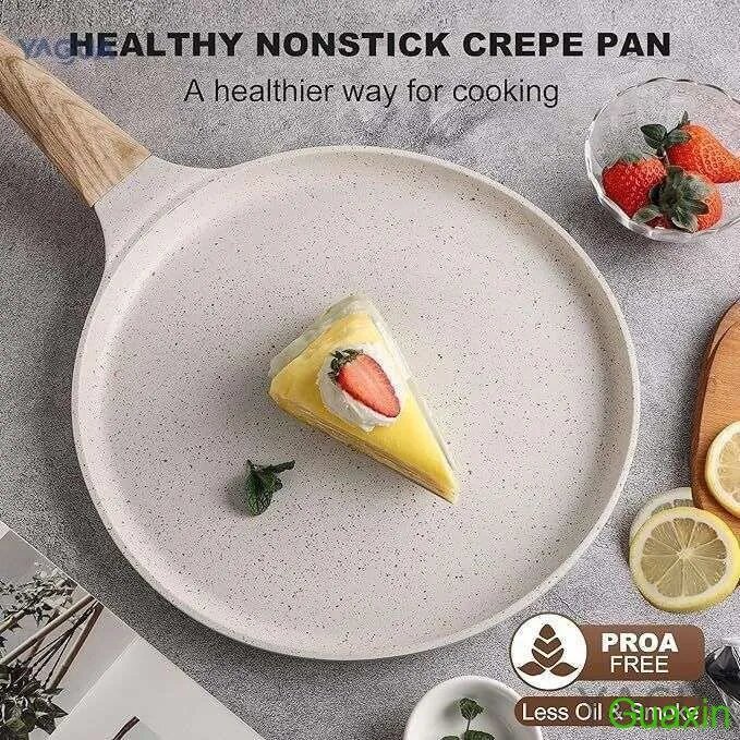 Сковорода для блинов GIPFEL MABELLE 50974 кремового цвета с мраморным покрытием для индукционных плит