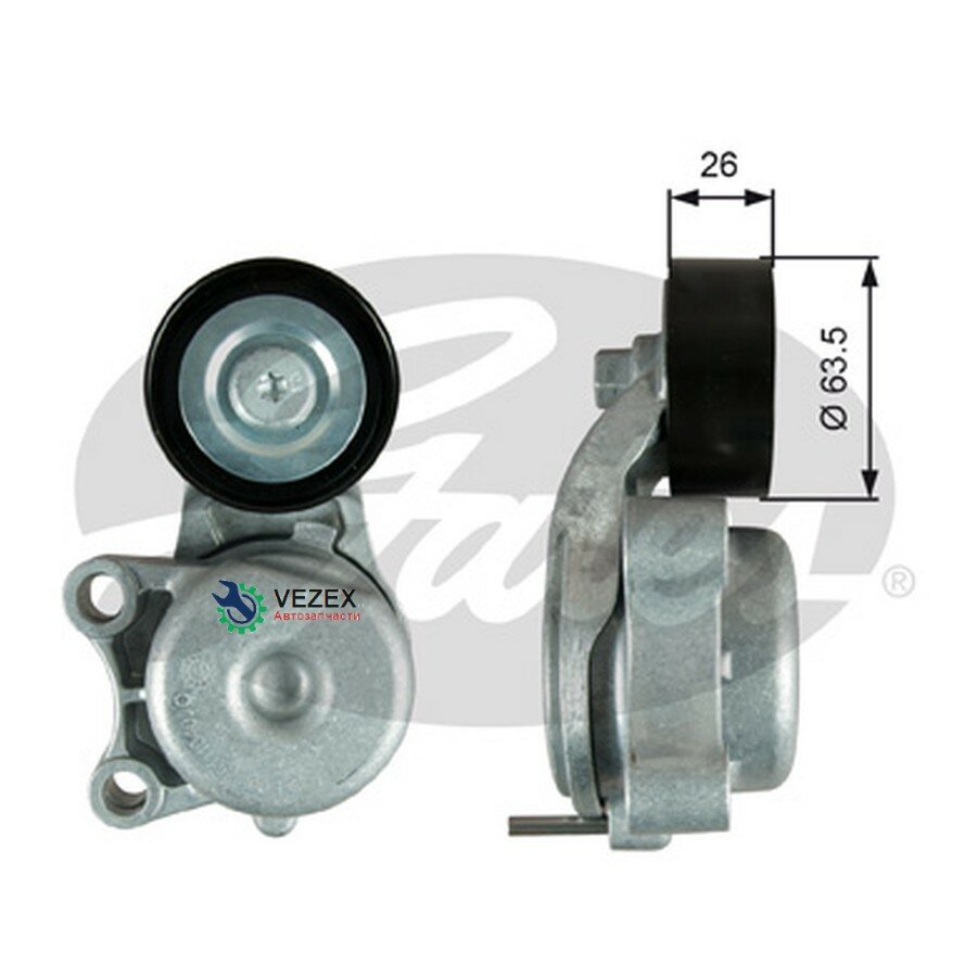 GATES T39343 натяжитель приводного ремня!\ Jeep Grand Cherokee, Chrysler 300C 3.0CRD V6 11>
