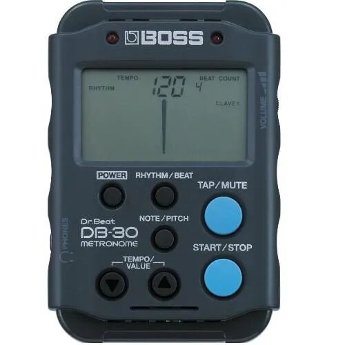 Метроном цифровой BOSS DB-30 Dr. Beat для барабанщиков, пластиковый корпус, черный