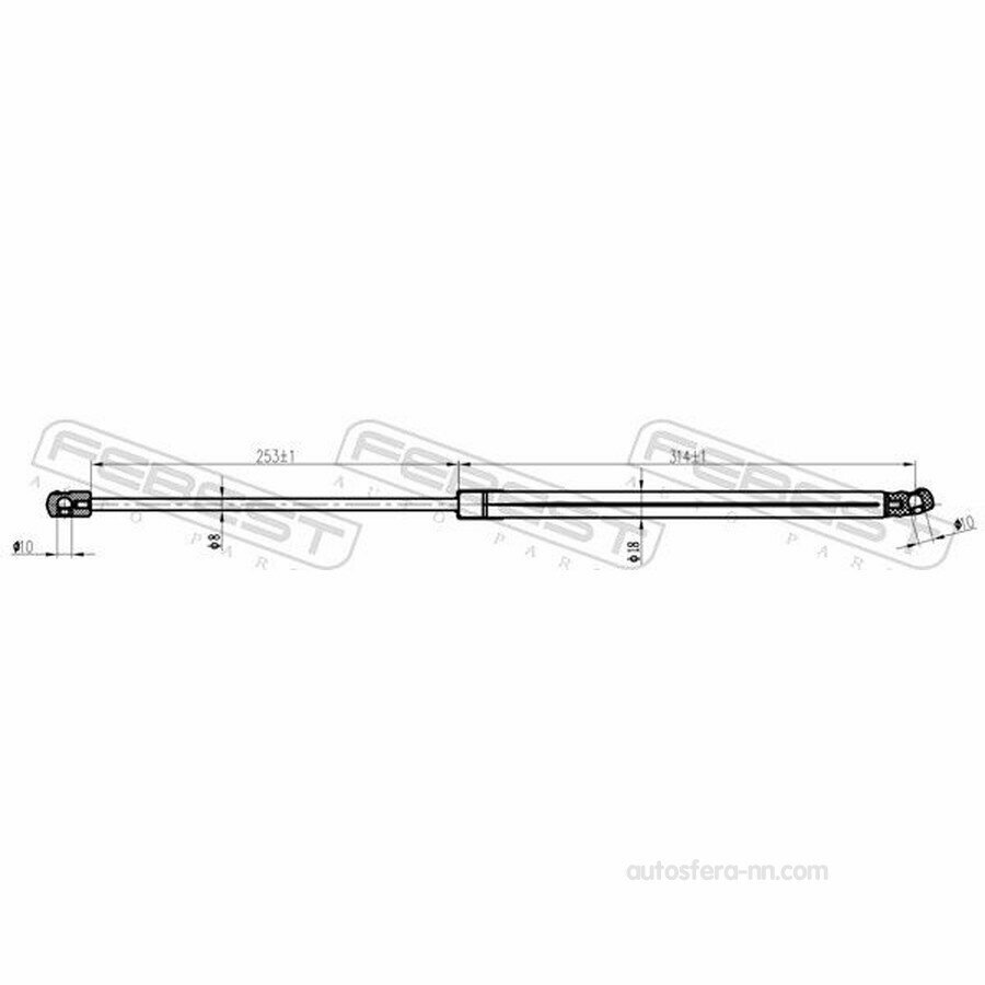 FEBEST 34117001 Газовый упор капота L585/260N