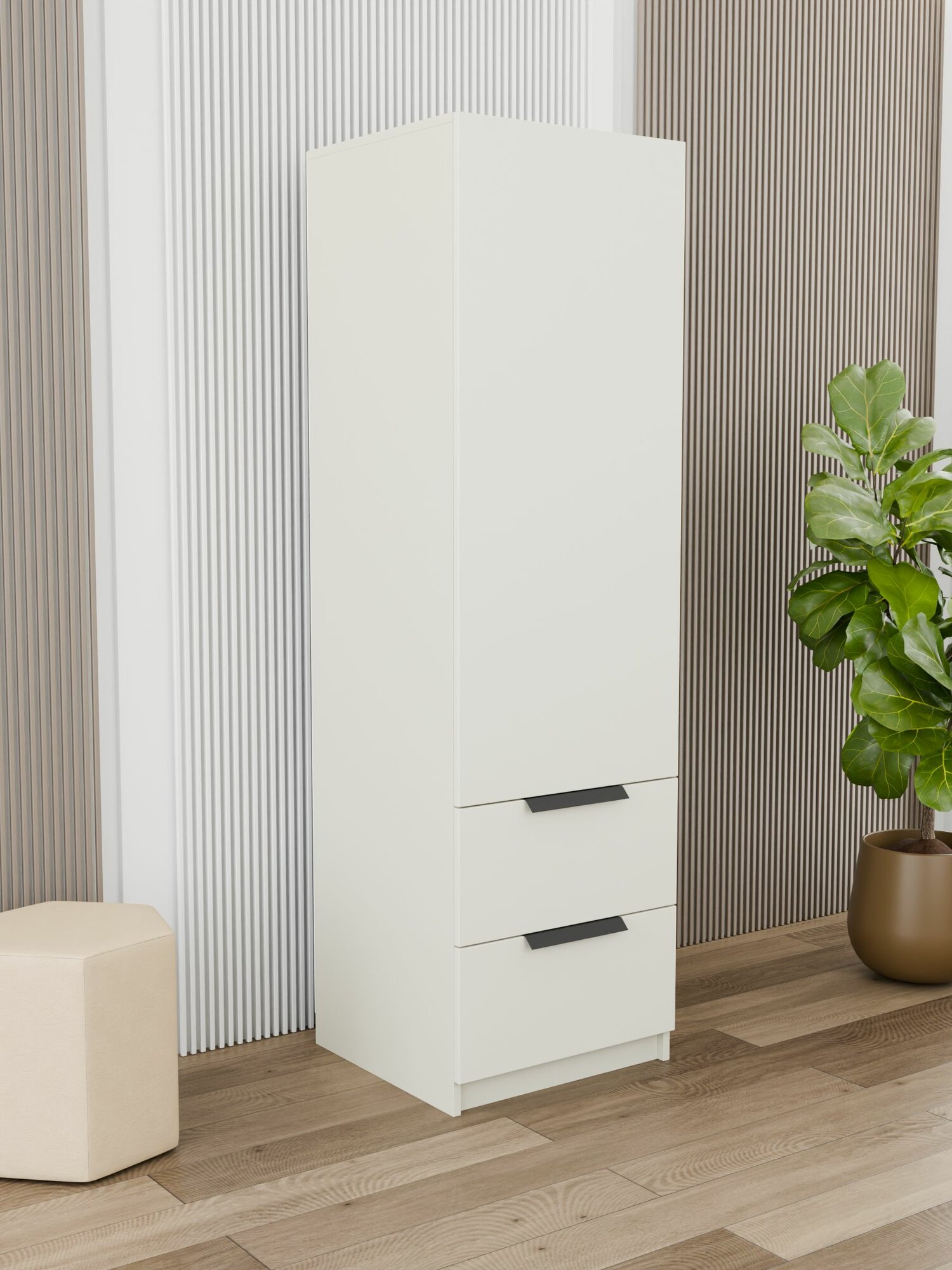 Изумлит Шкаф-пенал Компакт 170х50х49 см, бежевый