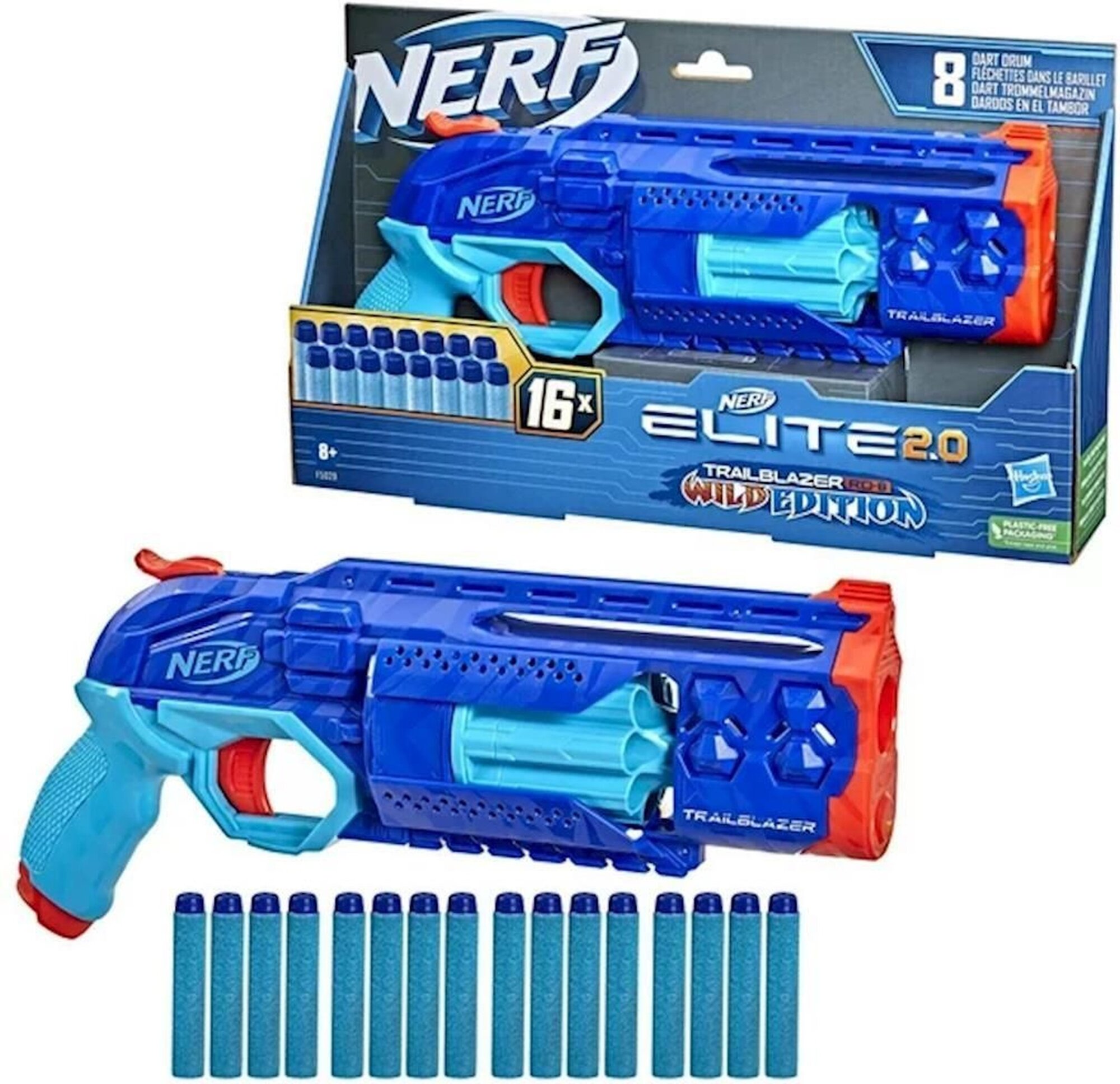 Игрушечное оружие Hasbro Nerf Elite 2.0 - Бластер Trailblazer Wild Edition+16 дротиков - Нерф F5029