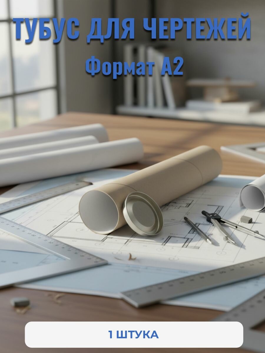 Картонный тубус для чертежей А2