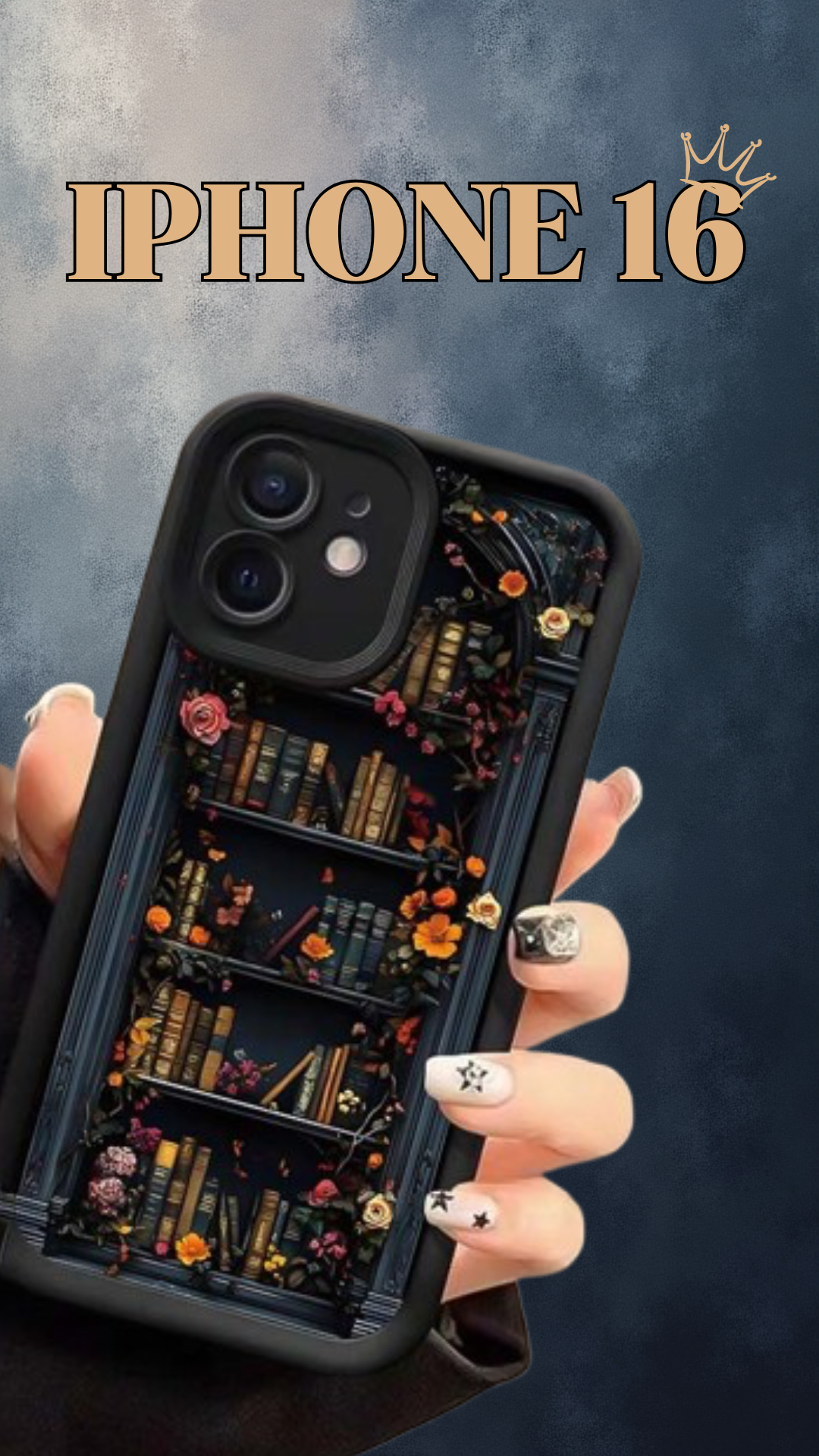 3D-чехол с рисунком старинной книги и полки для iPhone 13/14/15/16, Высококачественный чехол для телефона