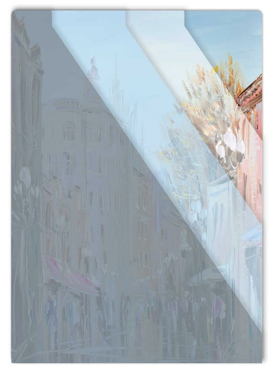 Папка-уголок А4 пластиковая 'Новый арбат', 3 отделения, 22x31см, полипропилен