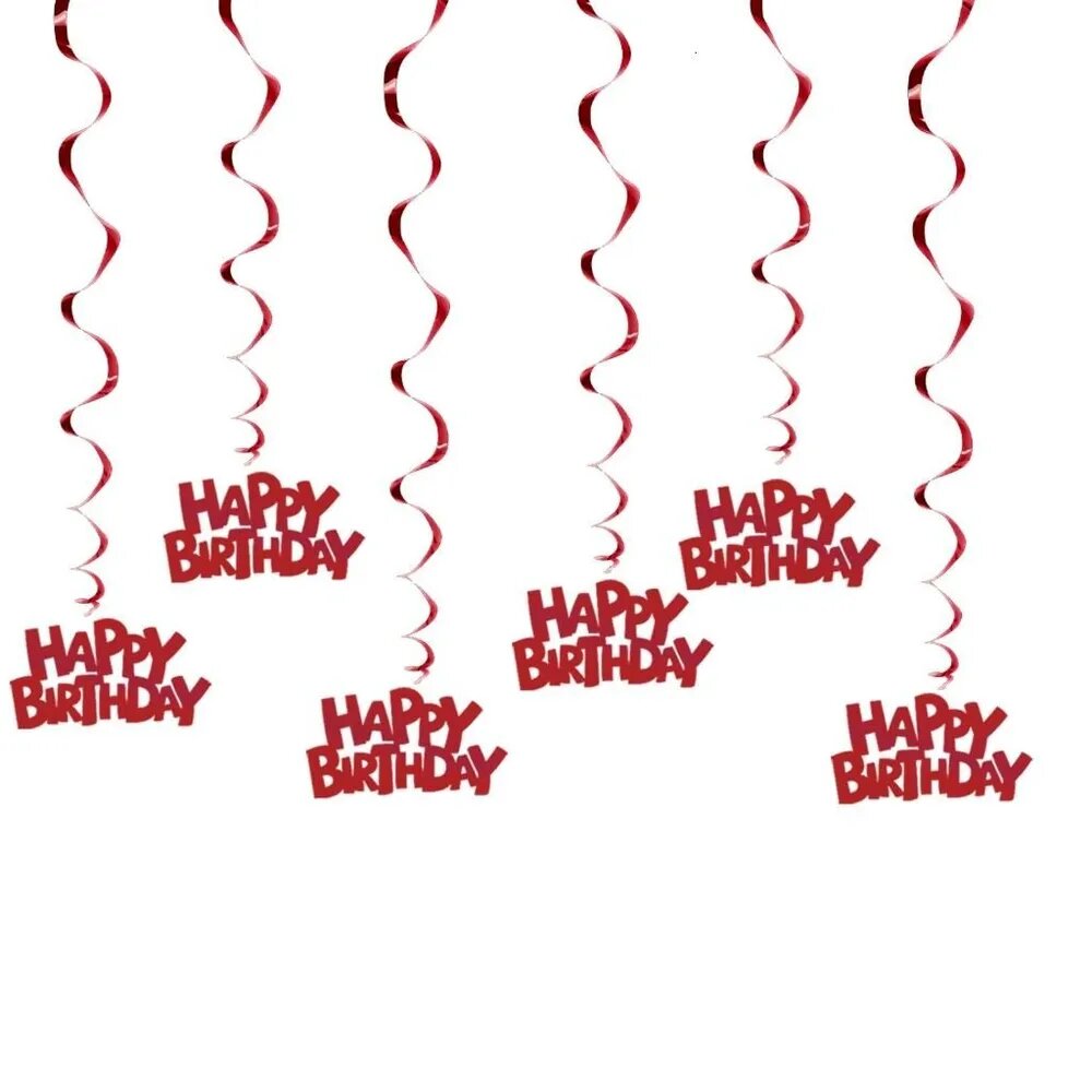 Элегантные спиральные подвесные украшения для дней рождения и мероприятий, красный