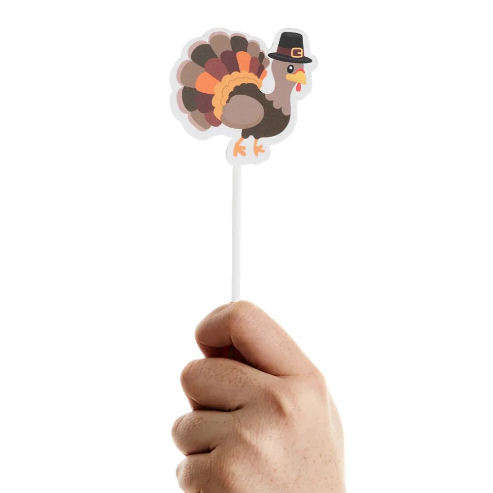 Набор из 30 бумажных декоративных шпажек с индейкой для украшения тортов