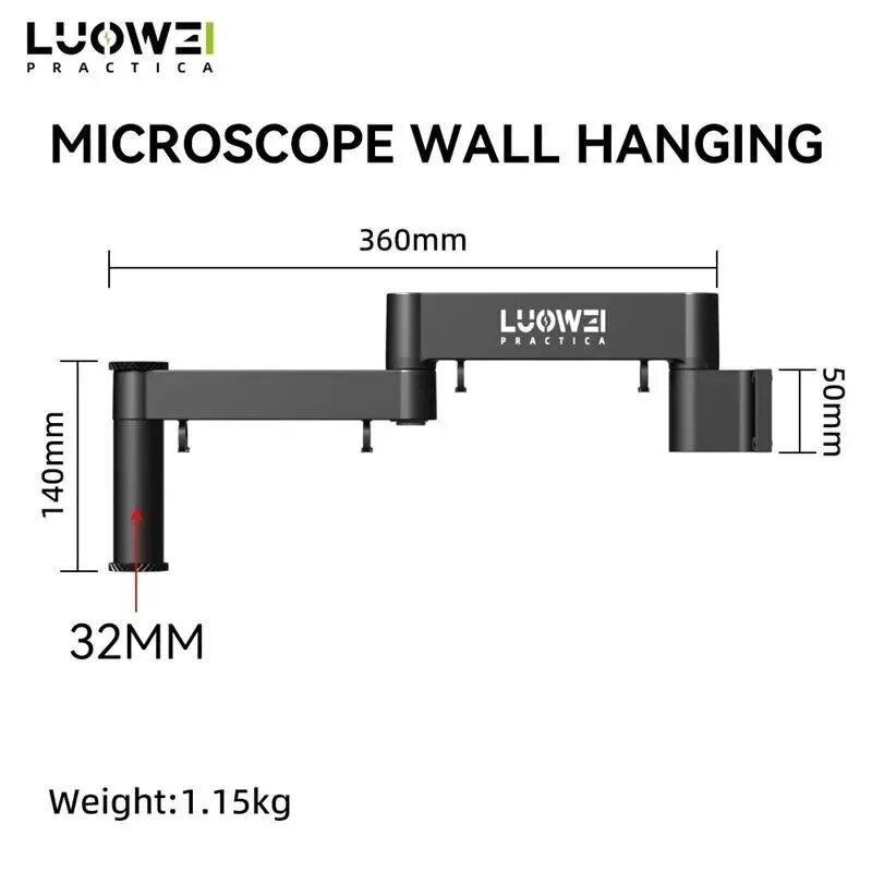 LUOWEI LW-017 Гибкий поворотный кронштейн для микроскопа регулируемый металлический универсальный