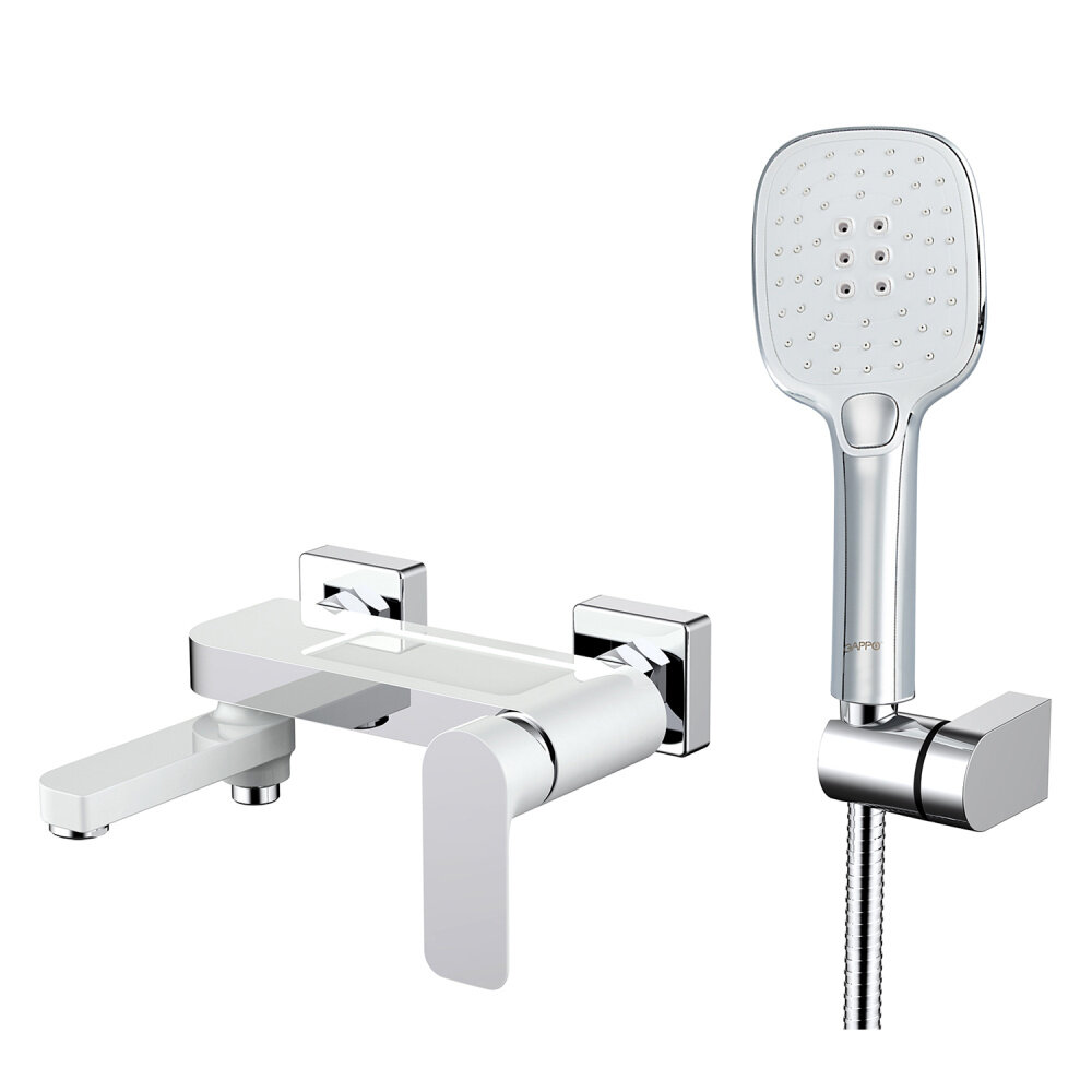Смеситель для ванны Gappo Noar G3248 белый/хром