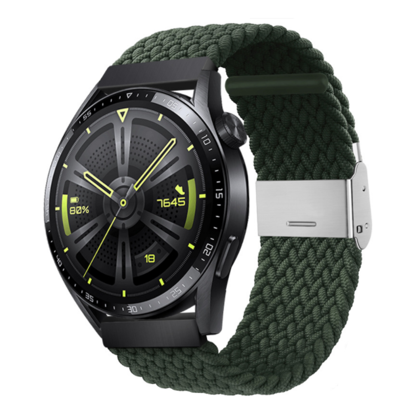 Сменный тканевый ремешок MyPads для умных часов HUAWEI WATCH GT 3 (46 мм) из прочного нейлона спортивный зеленый