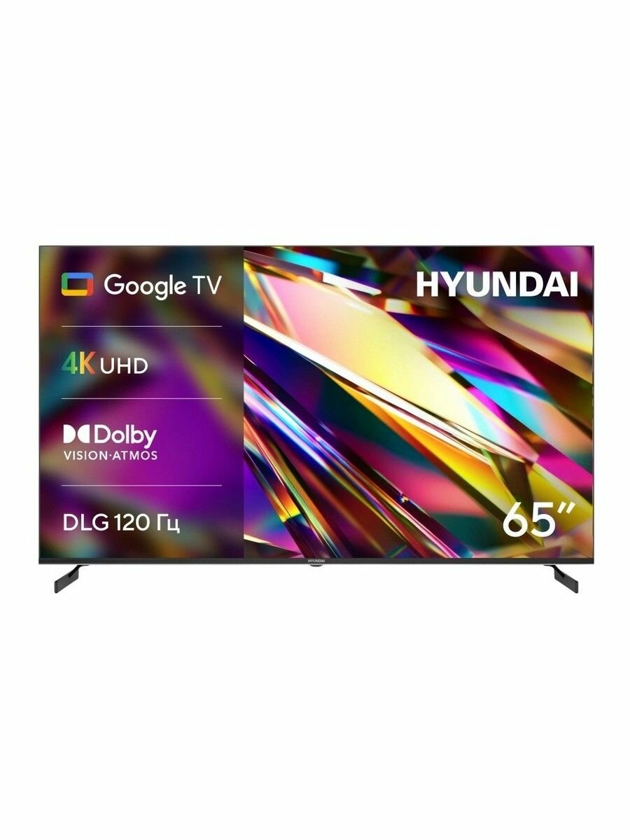 Телевизор Hyundai H-LED65BU7011, диагональ 65", разрешение 4K, 60Гц, Google TV, черный