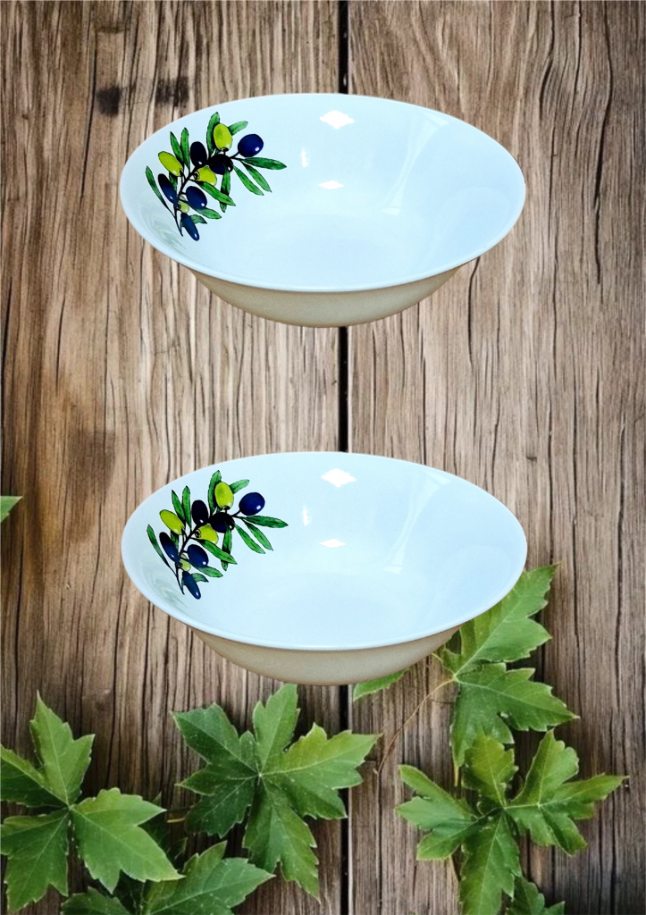 Салатник , тарелка глубокая фарфор 680 мл 2 штуки Оливки Дулевский фарфор