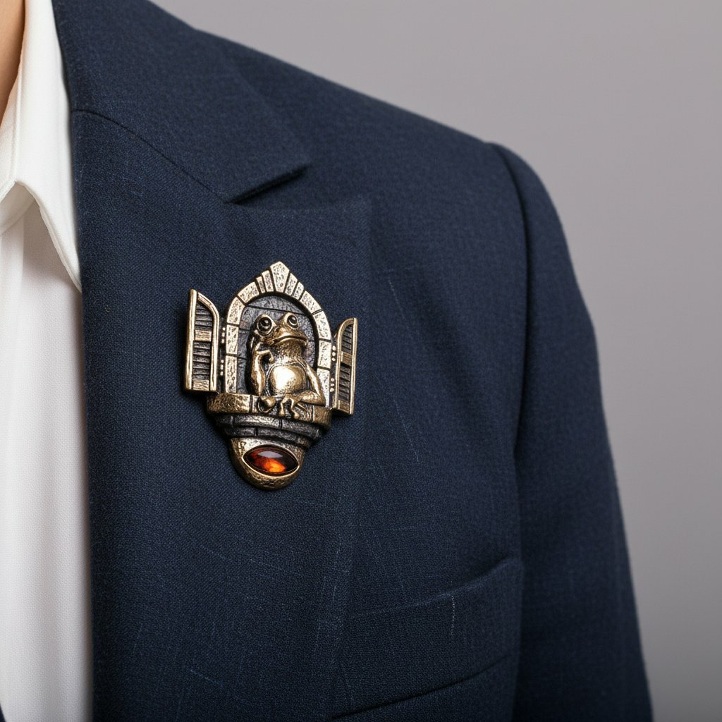 Брошь, янтарь