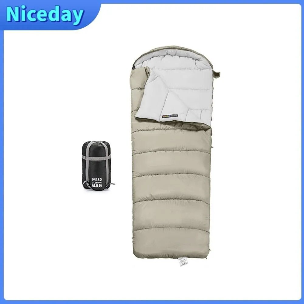 Двухместный спальный мешок для холодной погоды, бежевый туристический спальник