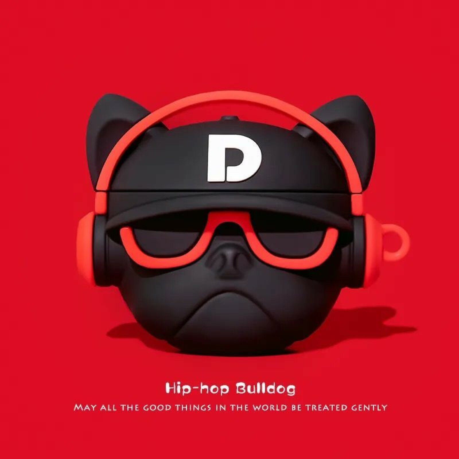 Чехол MyPads для наушников Apple AirPods Pro 2 силиконовый противоударный черный с красными элементами