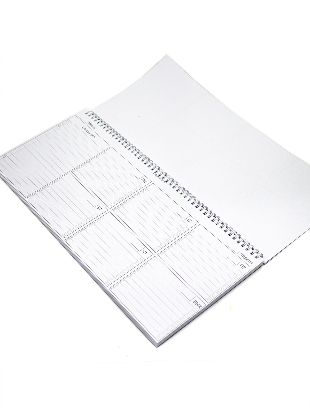 Планинг бумажный на спирали формата А3/2 (420х185 мм). Планировщик на неделю с листами 120 г/м2, календарь на 3 года