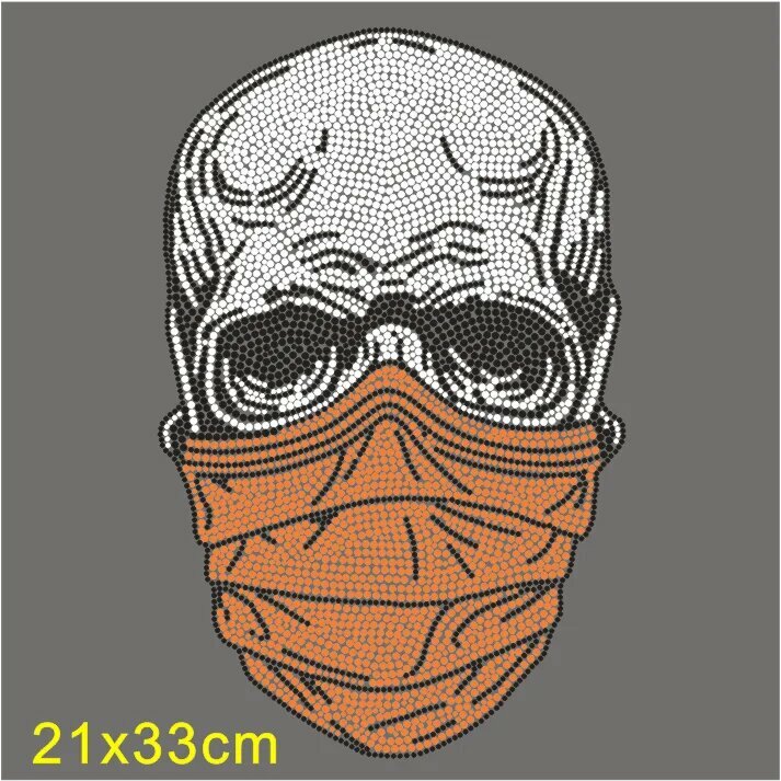 Стразы с черепом SINUAN для одежды черный никель