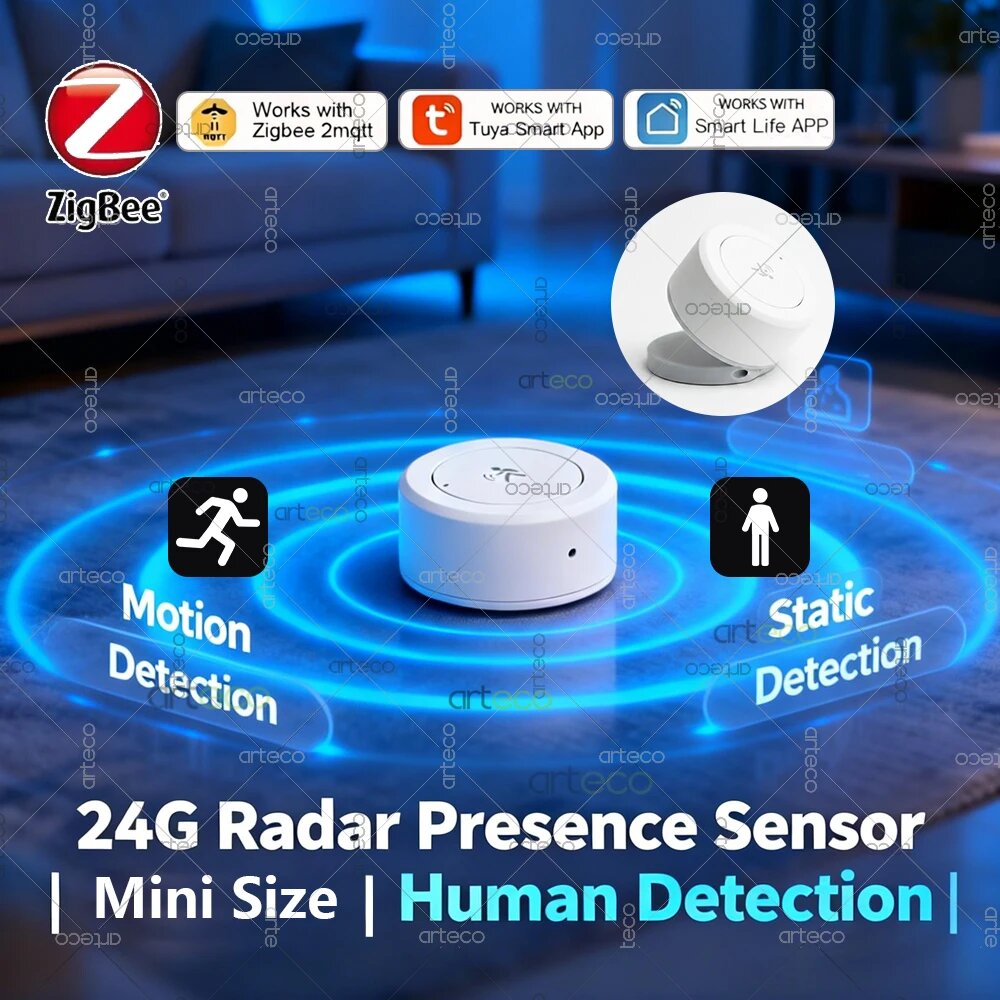 Датчик присутствия Zigbee 24G Tuya с кронштейном — фото 1