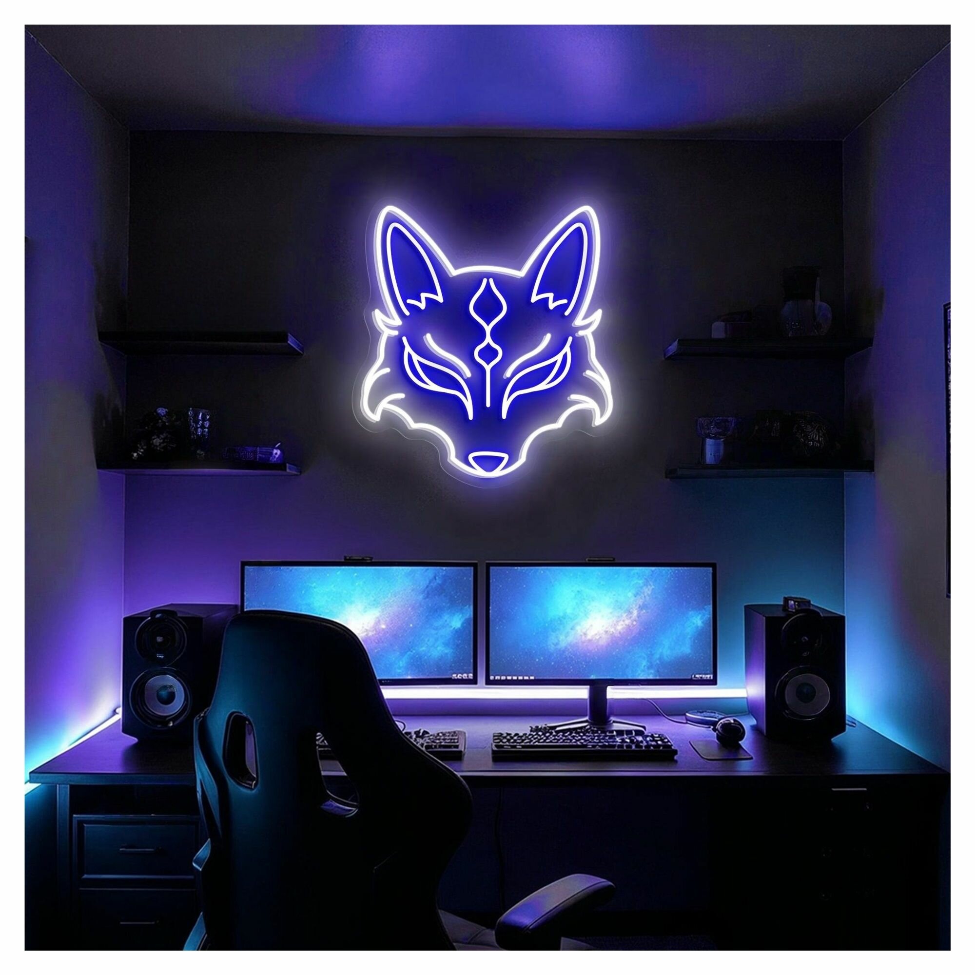 Неоновая Вывеска Лиса, 39смx42см