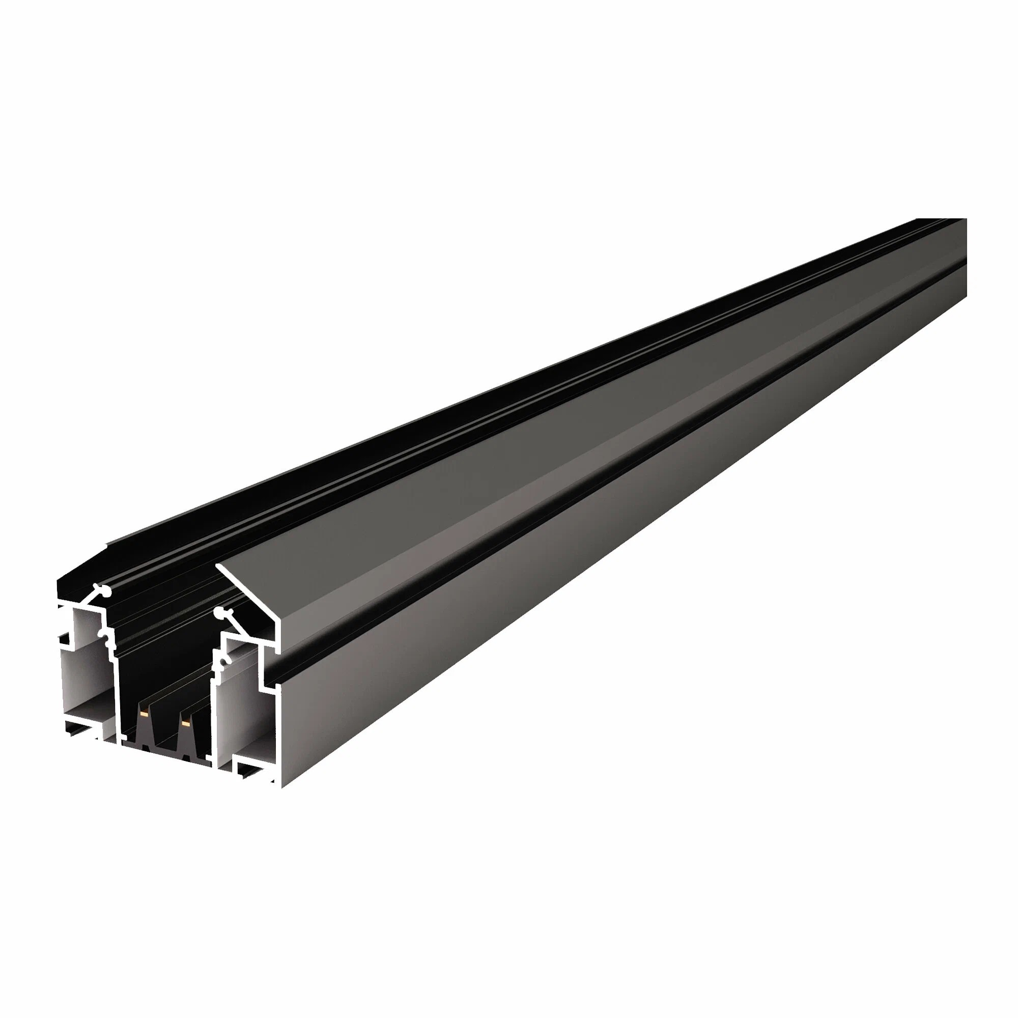 Профиль - трек MAGNETIC S25 для натяжных потолков, 2000mm, BLACK, 220V, заглушки в комплекте